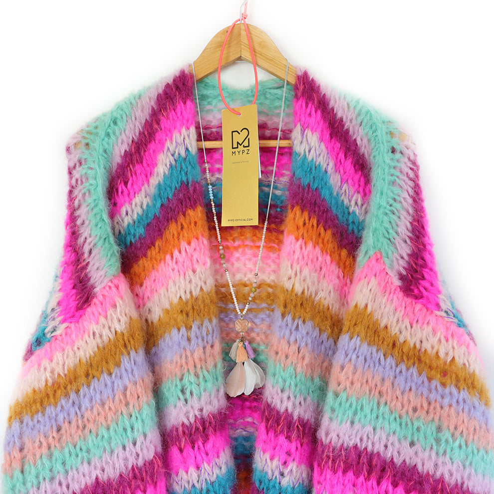 Knitting Kit – MYPZ Chunky Mohair Cardigan Berry Kiss No.15 (ENG-NL ...